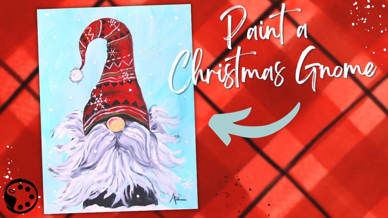 How To Paint A Christmas Gnome Simple Acrylic Painting Tutorial Youtube