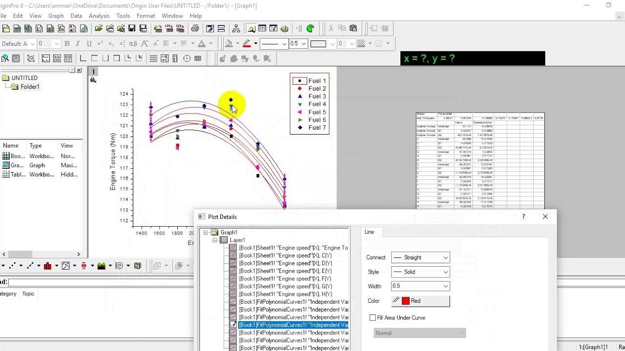 Polynomial Curve Fitting Using Origin 8 1 Youtube