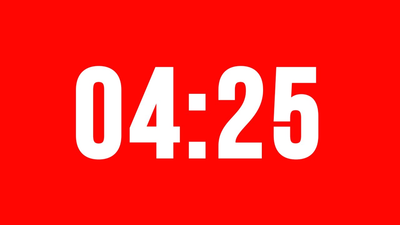 4 Minute 25 Second Timer With Alarm Without Music Youtube