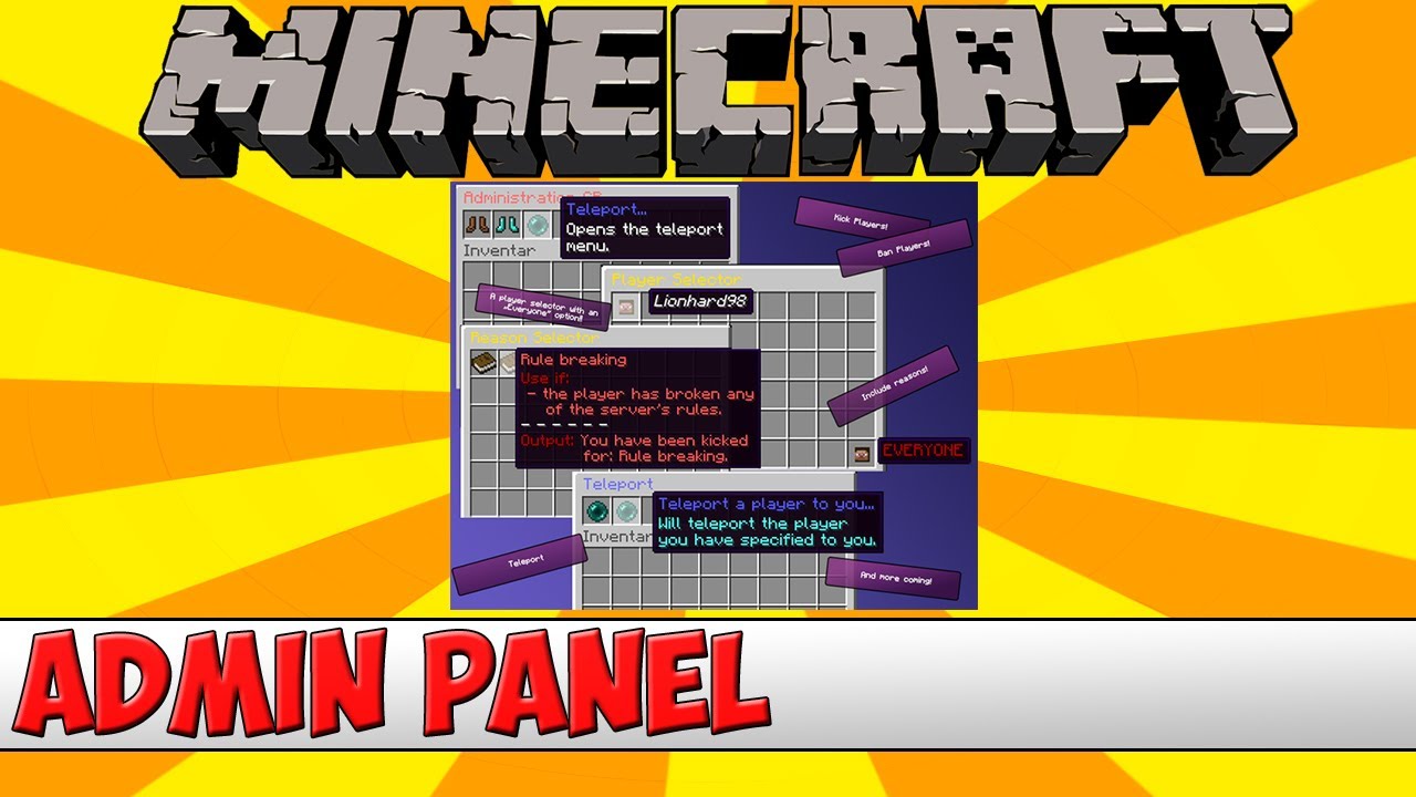 Minecraft Bukkit Plugin Admin Panel Tutorial Youtube