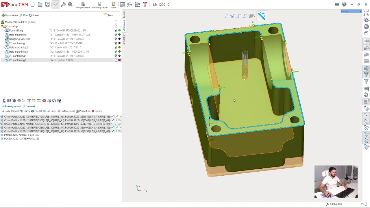 3 Axis Milling Tutorial Sprutcam 12 10 1st Setup Chamfer