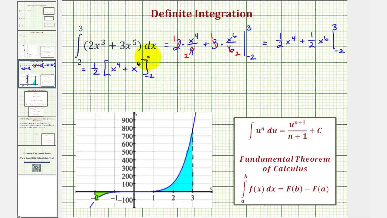 Ex Evaluate A Definite Integral Of A Polynomial Youtube
