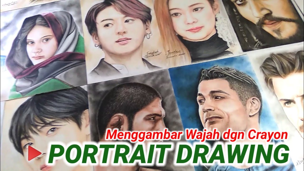 Portrait Drawing Cara Menggambar Wajah Dengan Krayon Miraculaart