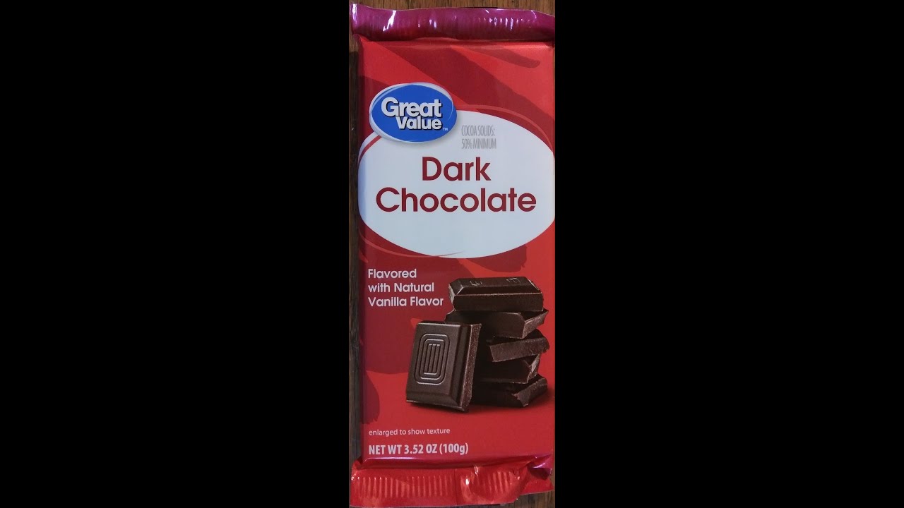 Walmart S Great Value 50 Dark Chocolate Bar Review Youtube