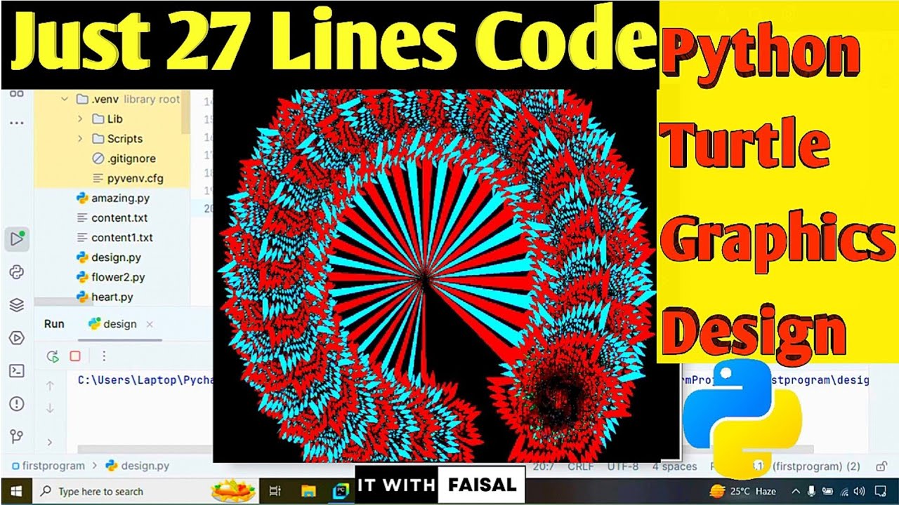 Splendid Design Using Python Turtle Graphics Easy Python Coding