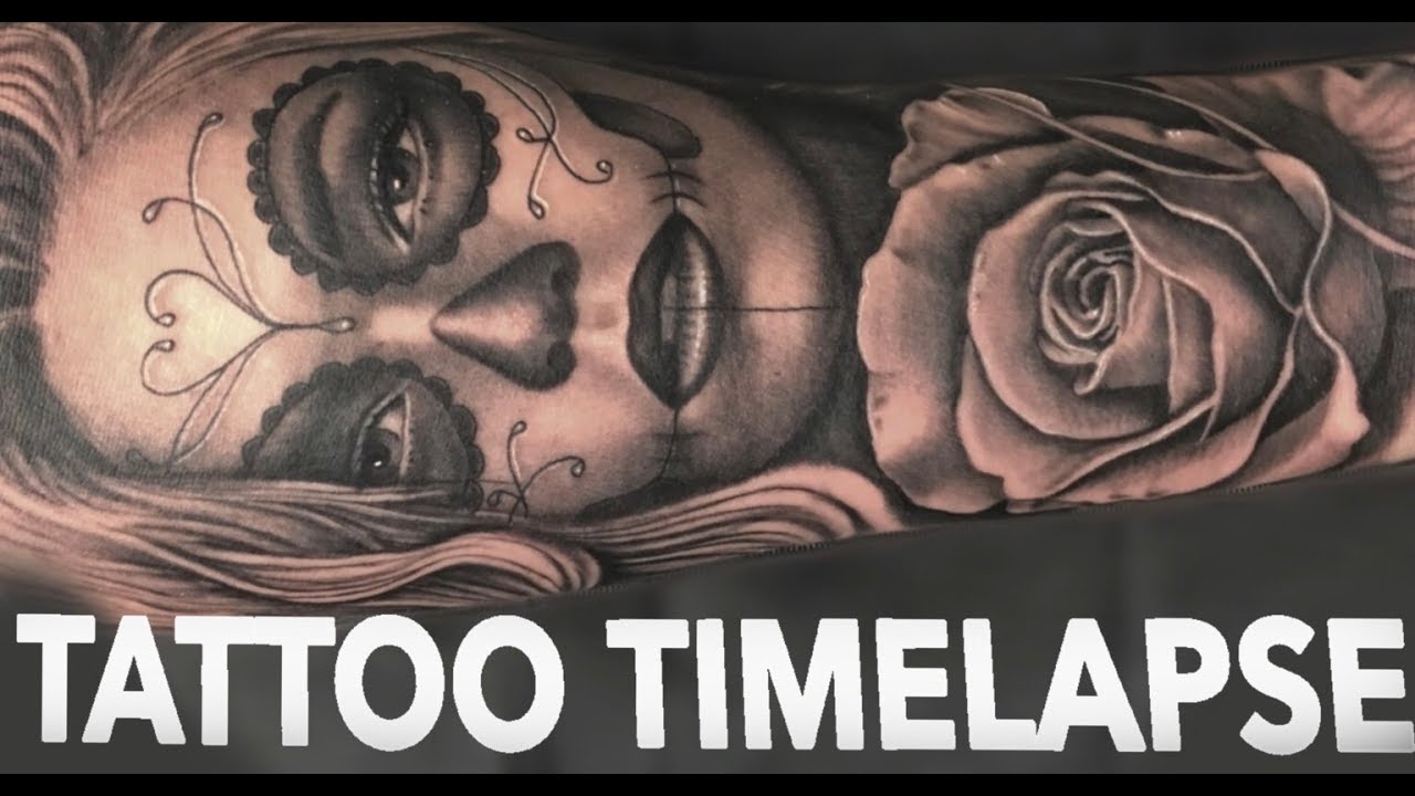 Day Of The Dead Skull Girl Tatovering Mexican Skull Tattoo Ephemeral