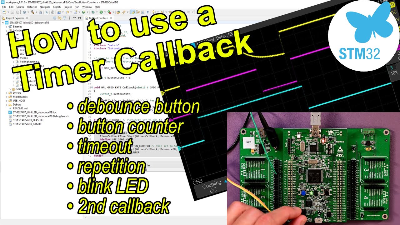 How To Use A Timer Callback To Debounce A Push Button And More Youtube