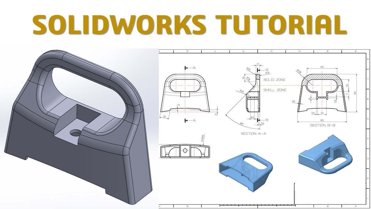 Solidworks Tutorial 42 3d Model Basic Beginners Cadcam Tutorial