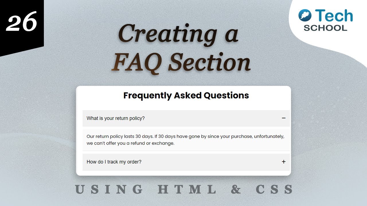 Creating A Faq Section With Html Css Youtube