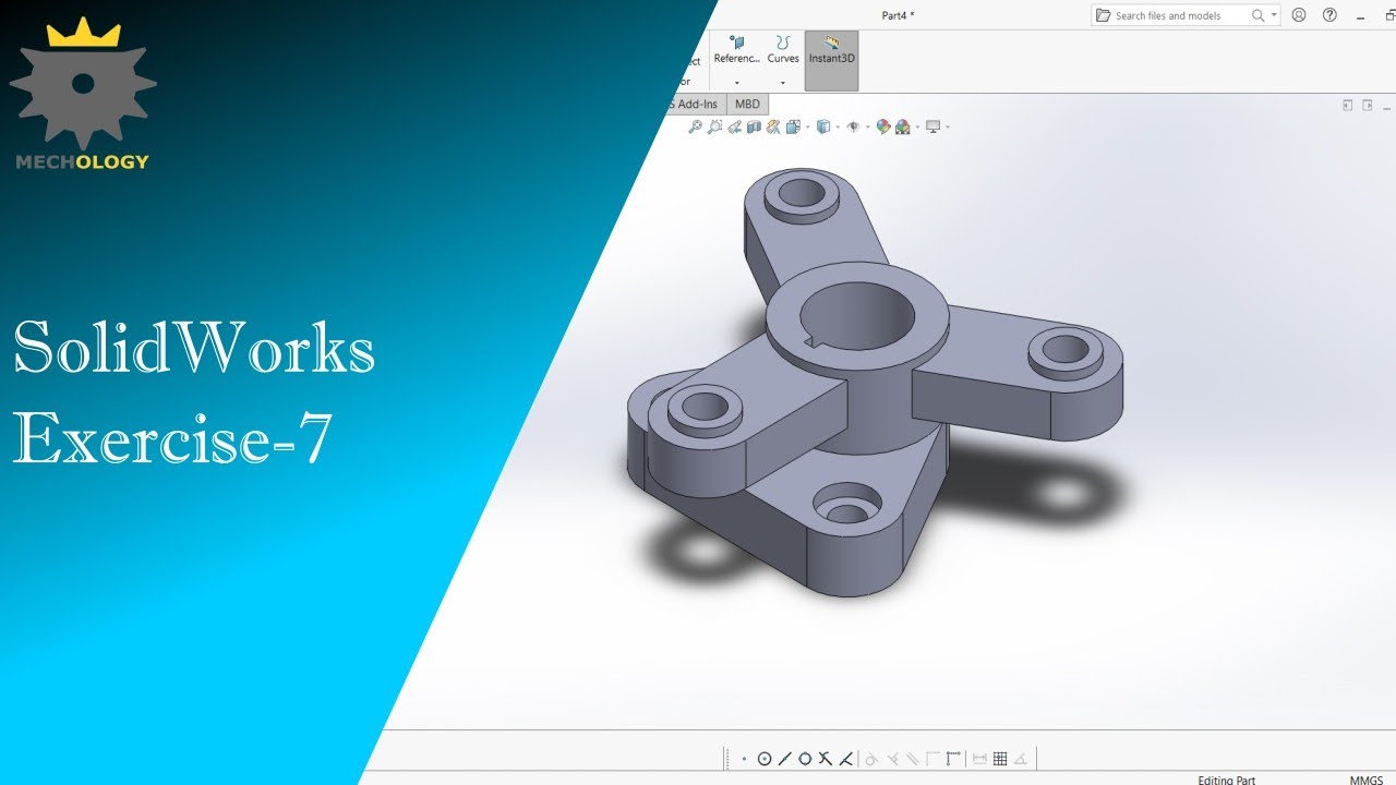 Solidworks Exercise 7 Solidworks Tutorial 7 Youtube