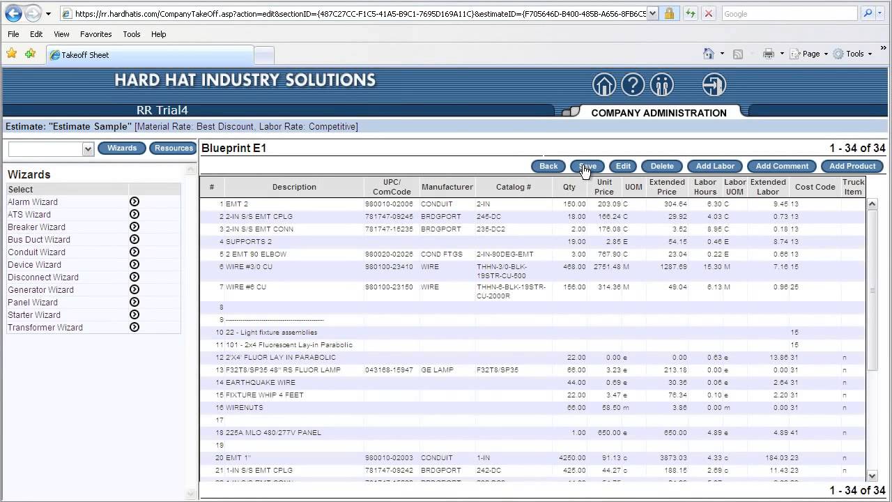 Electrical Estimating Software Youtube