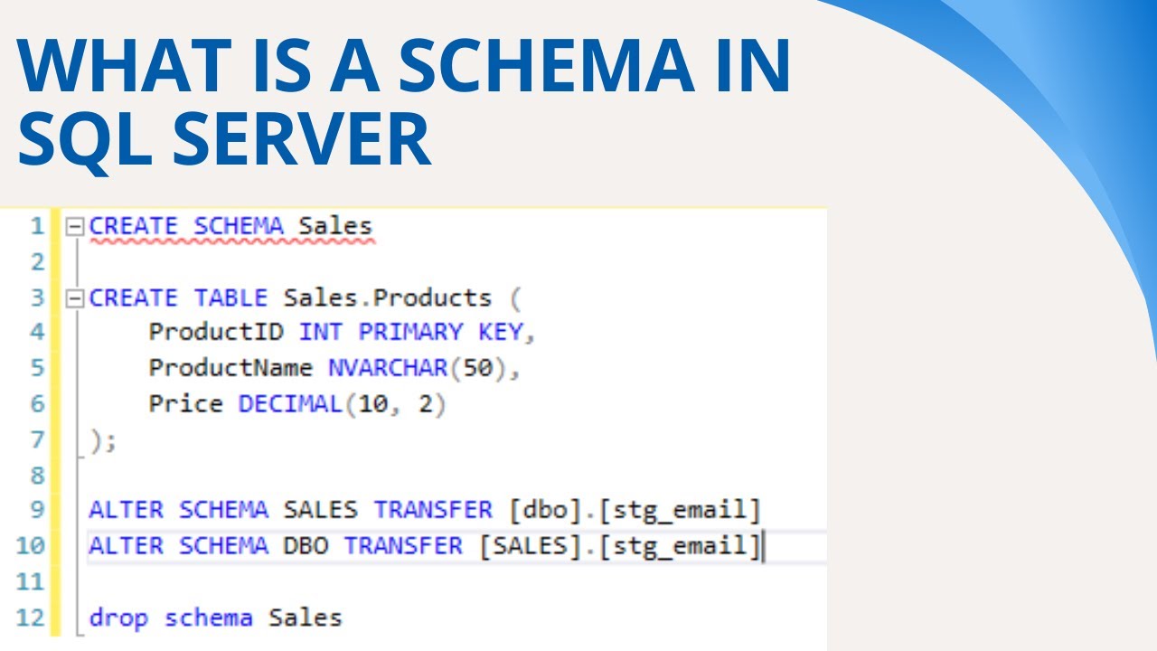 91 What Is A Schema In Sql Server Youtube