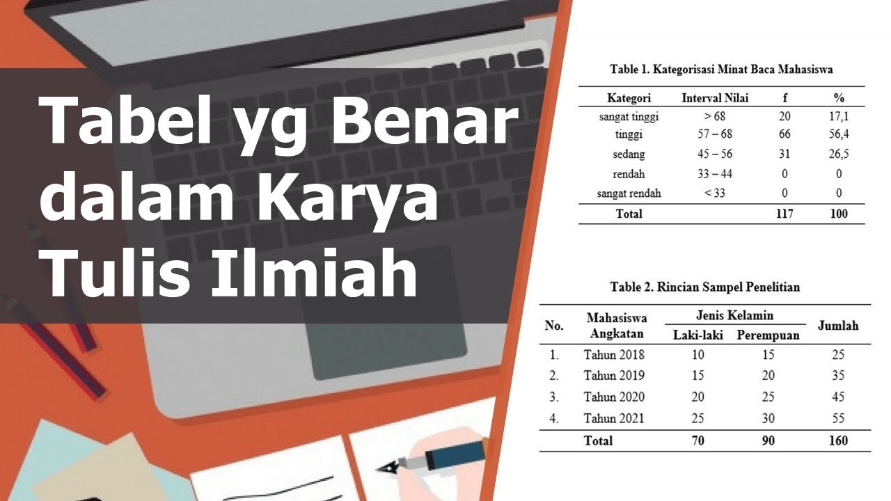 Contoh Tabel Dalam Penulisan Ilmiah Kinsleyfinvasquez