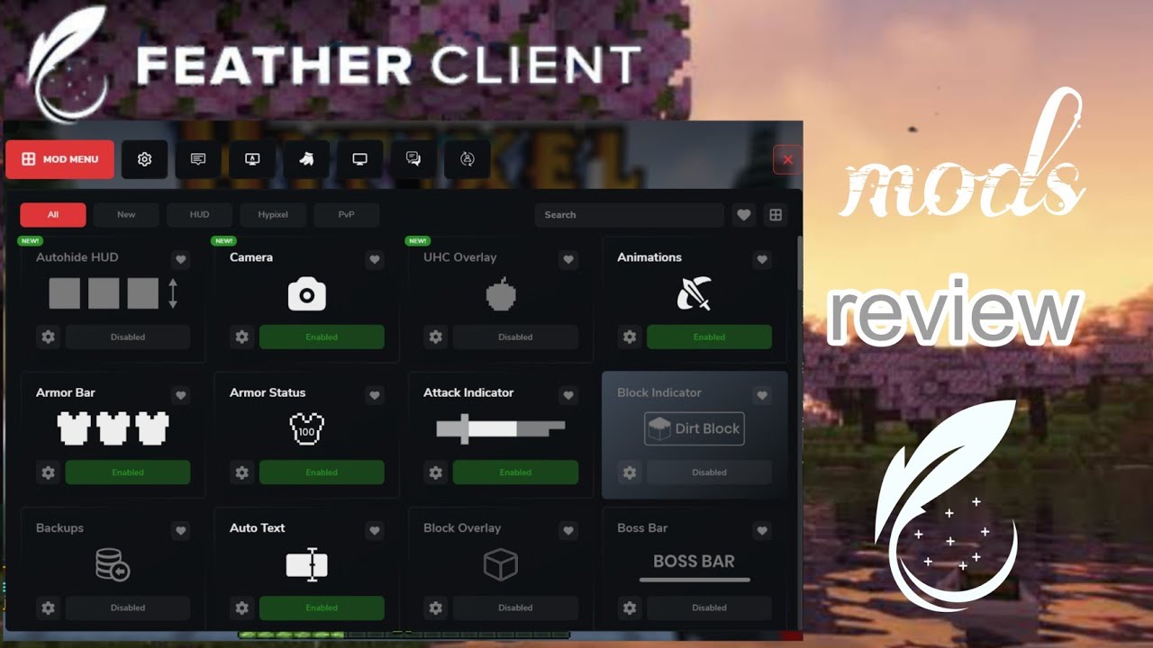 Feather Client Mods Review In Bangla Best Client For Minecraft Youtube