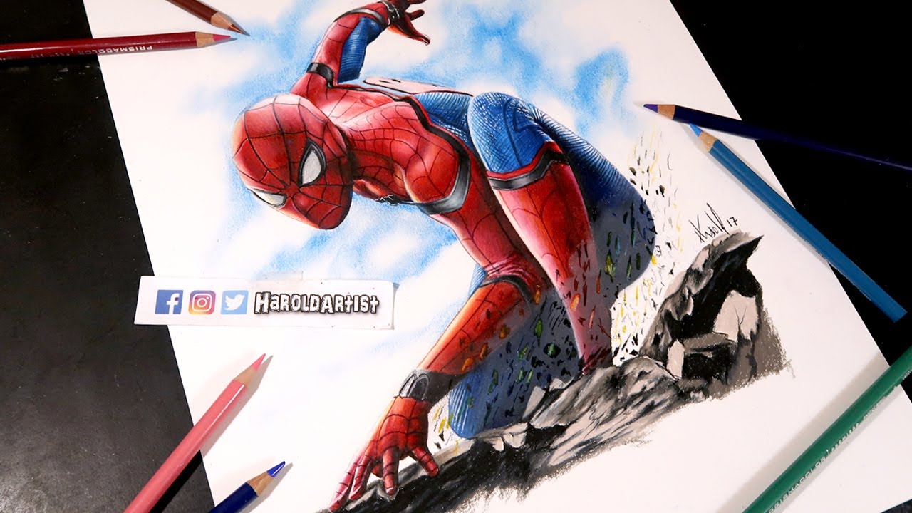 Como Dibujo A Spiderman Homecoming How To Draw Spiderman Youtube