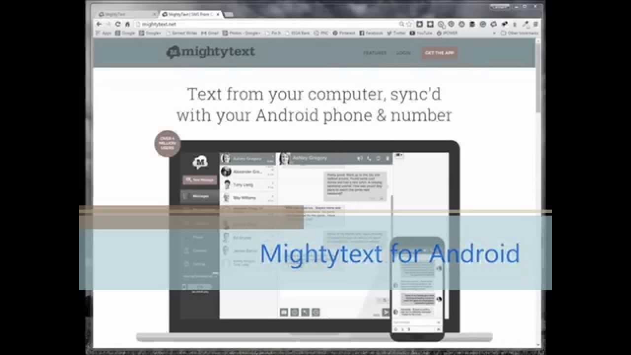 Text From Your Computer With Mightytext For Android Youtube