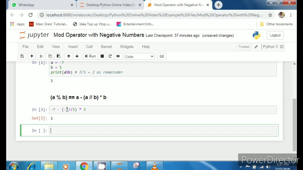 Lecture 16 Very Important Modulus Operator With Negative Numbers In