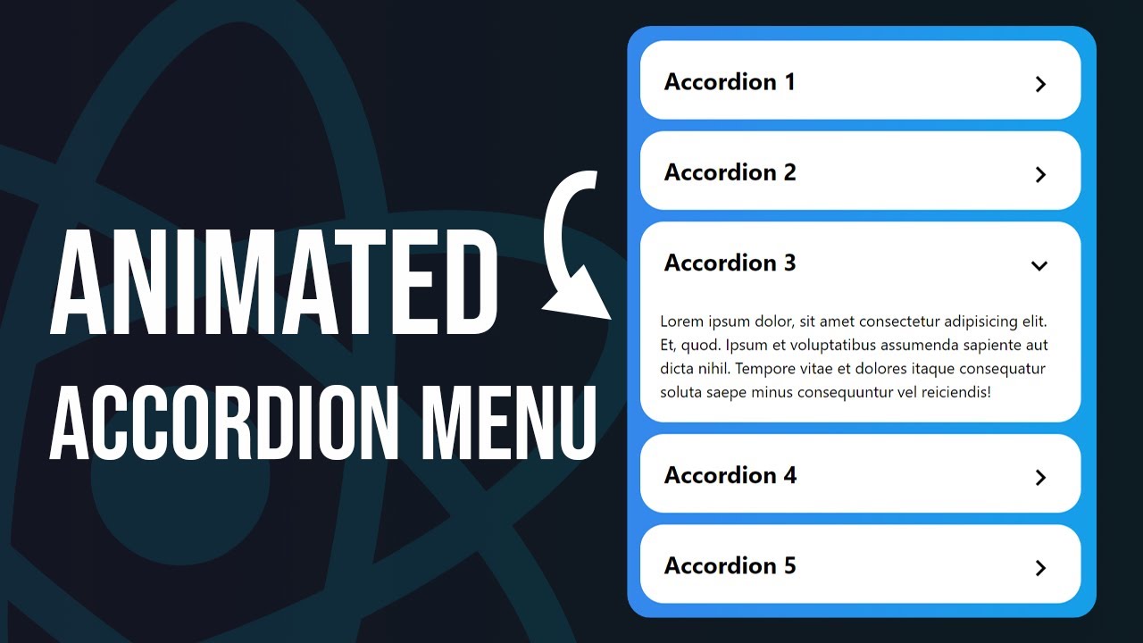 Build An Animated Accordion Menu With React Tailwind Youtube