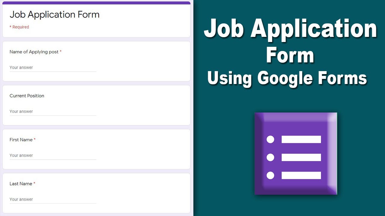 Google Form Template For Job Application