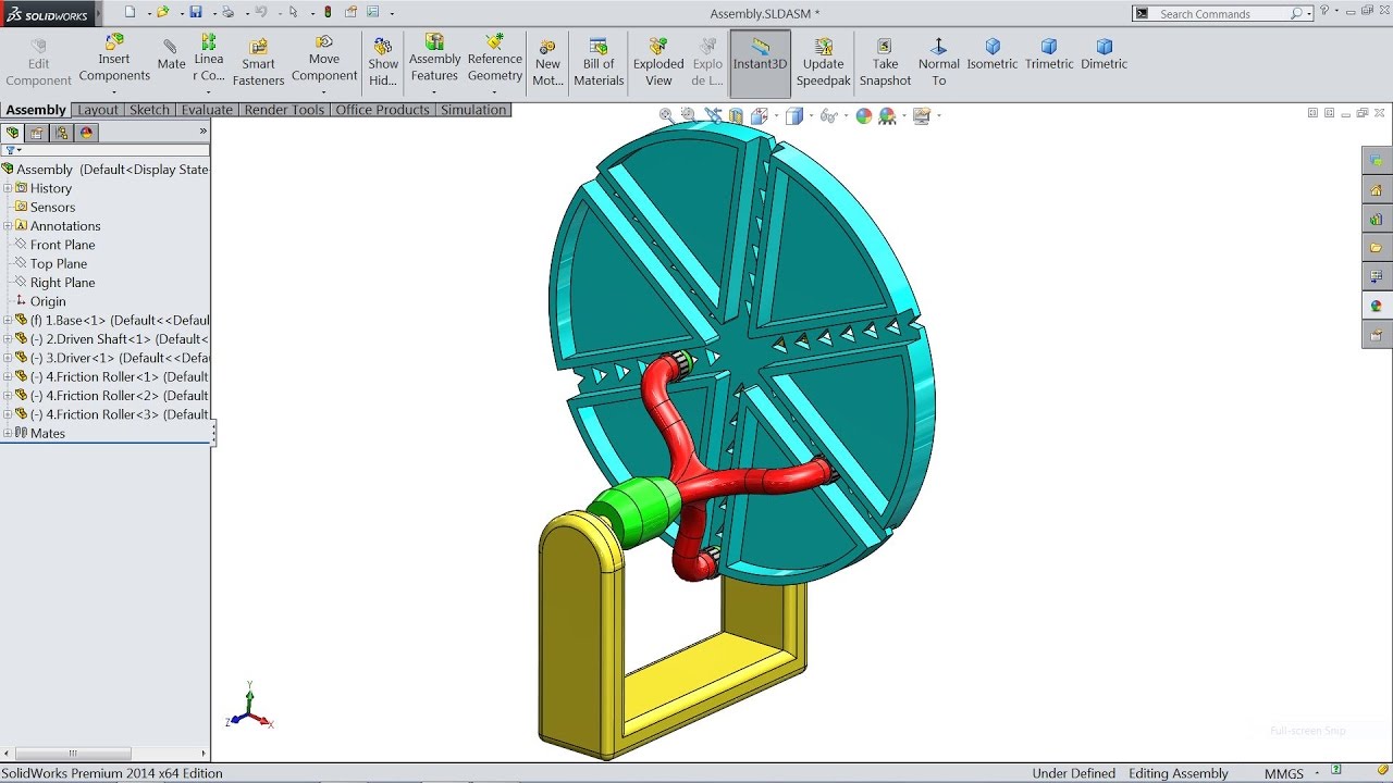 Solidworks Tutorial Motion Study Animation In Solidworks Youtube
