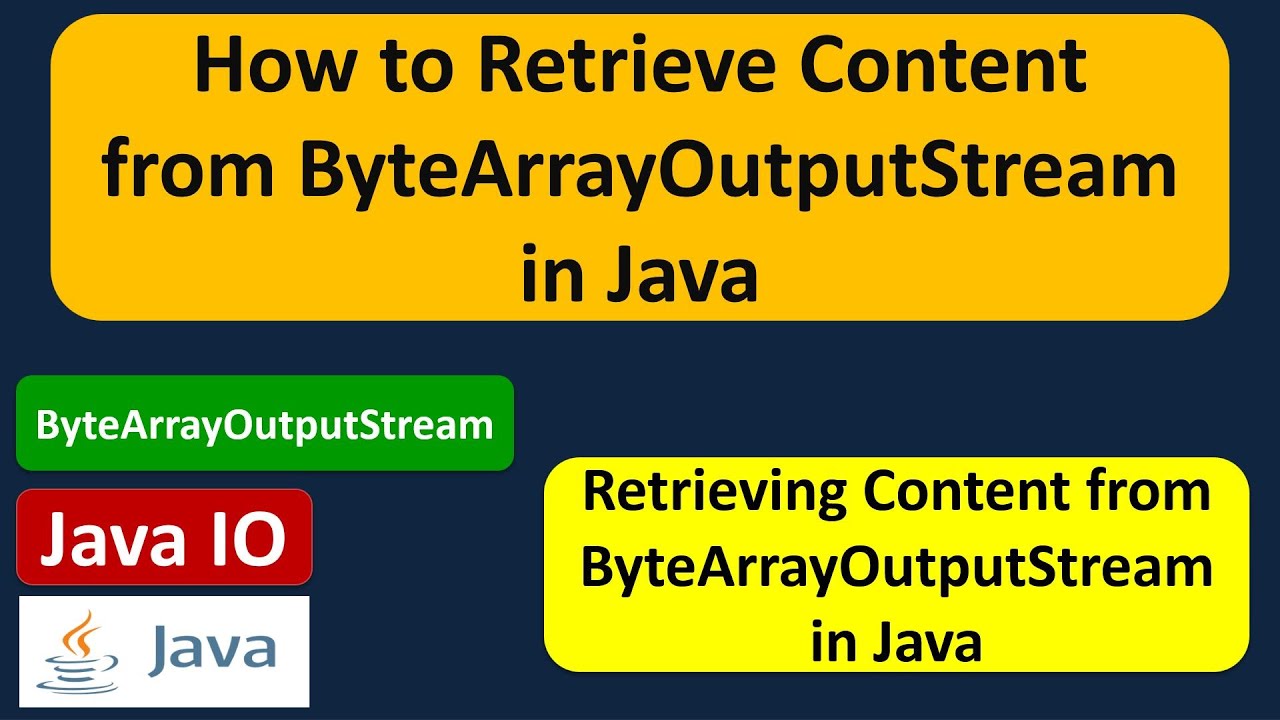 How To Retrieve Content From Bytearrayoutputstream In Java Java Io