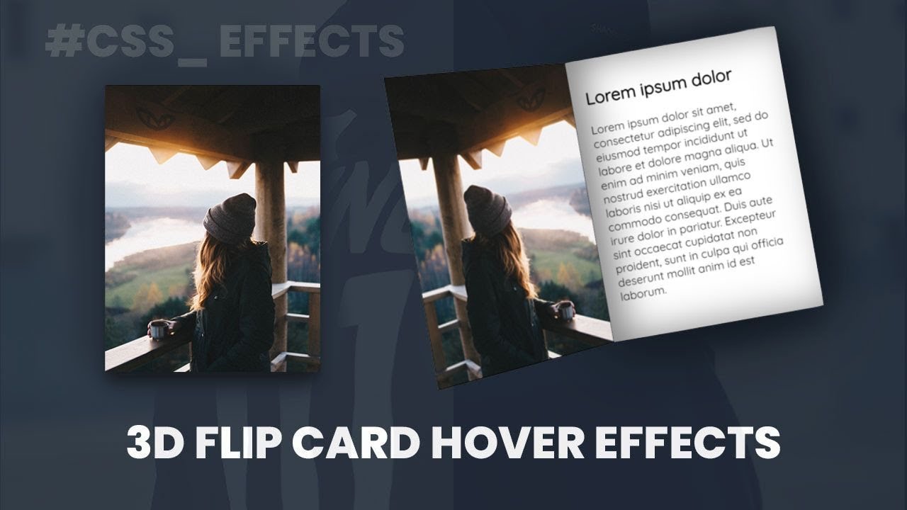 3d Flip Card Hover Effects Css Hover Effects Youtube