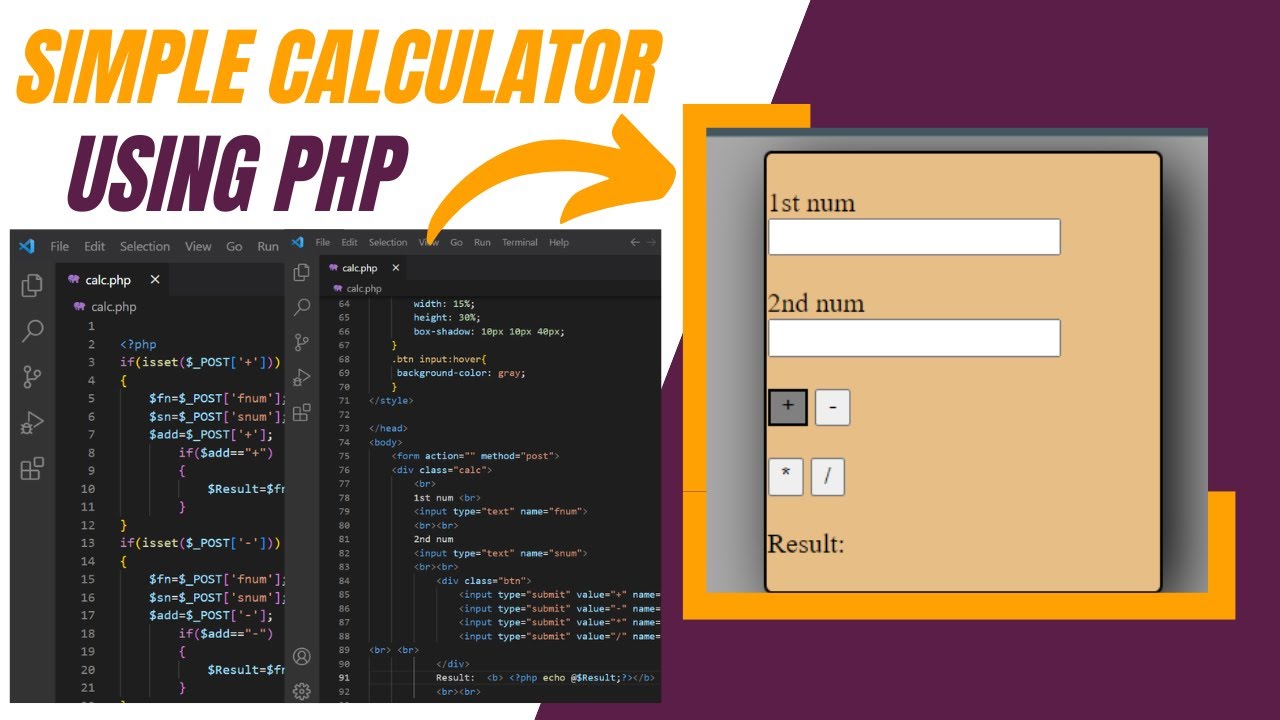Coding Simple Calculator Using Html Php No Talking Asmr Rain