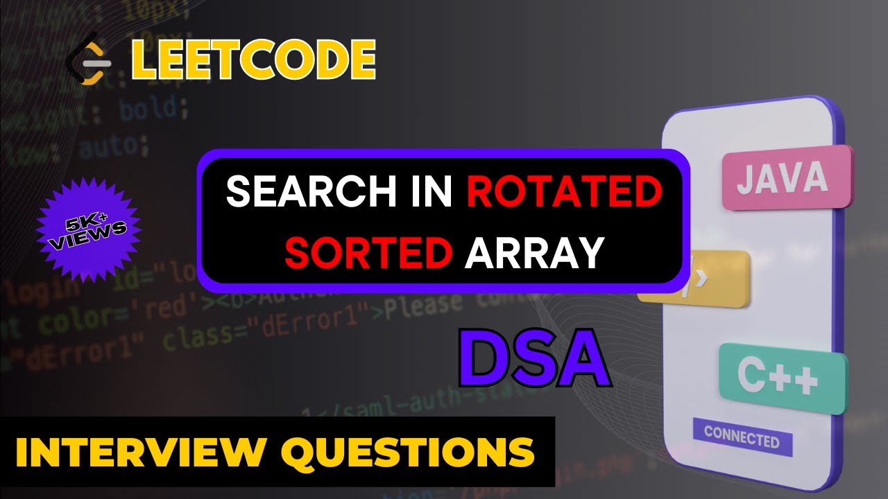 Leetcode 33 Search In Rotated Sorted Array C Youtube