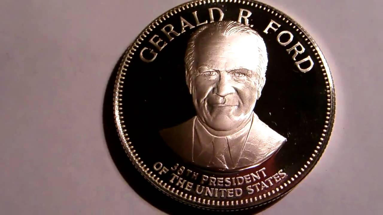 Gerald R Ford 38th President Of The Usa Sterling Solid Silver Coin
