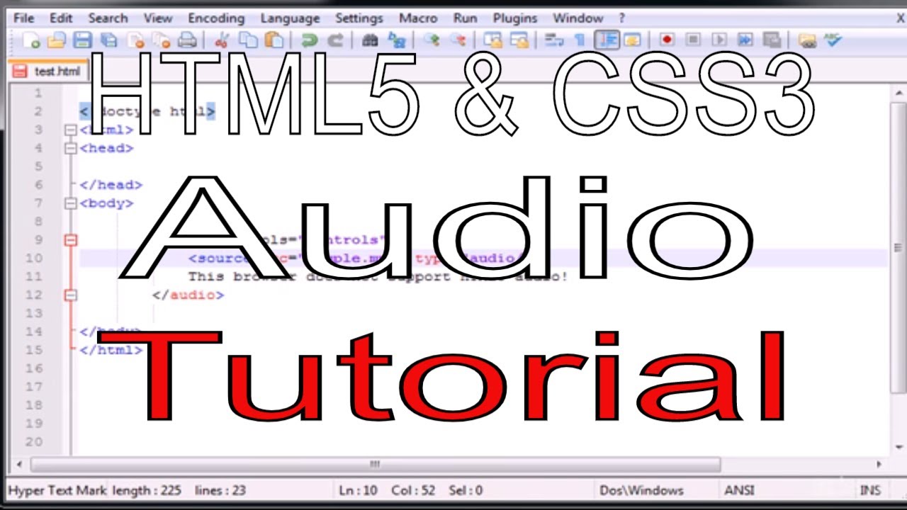 Html5 And Css3 Part 21 Audio Html5 And Css3 Audio Tutorial Html5