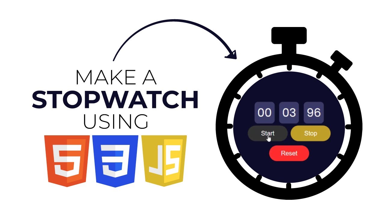 How To Make A Stopwatch Using Javascript Js Project Youtube