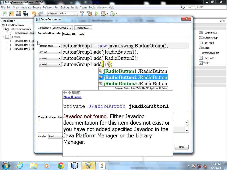 Swing In Java Jradiobutton Youtube