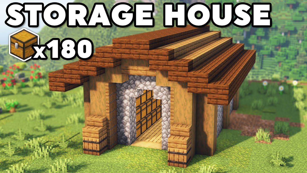 Minecraft Starter Storage House Tutorial How To Build Youtube