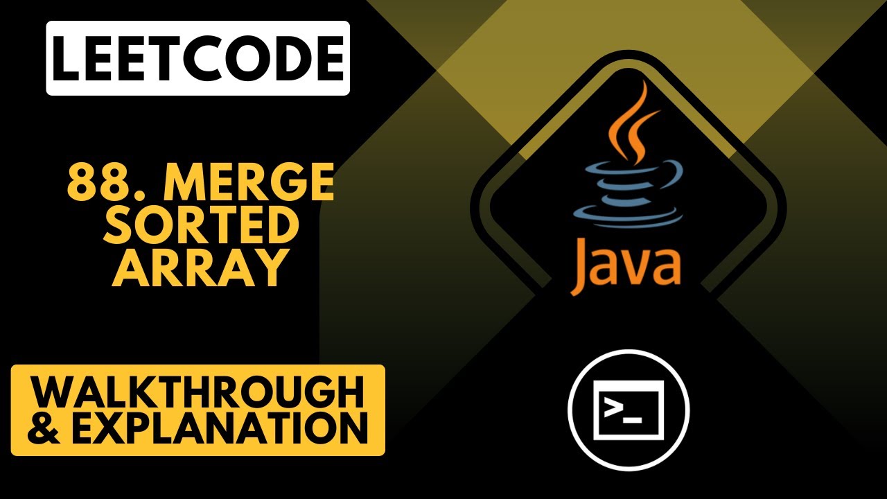 Leetcode 88 Merge Sorted Array Java Youtube