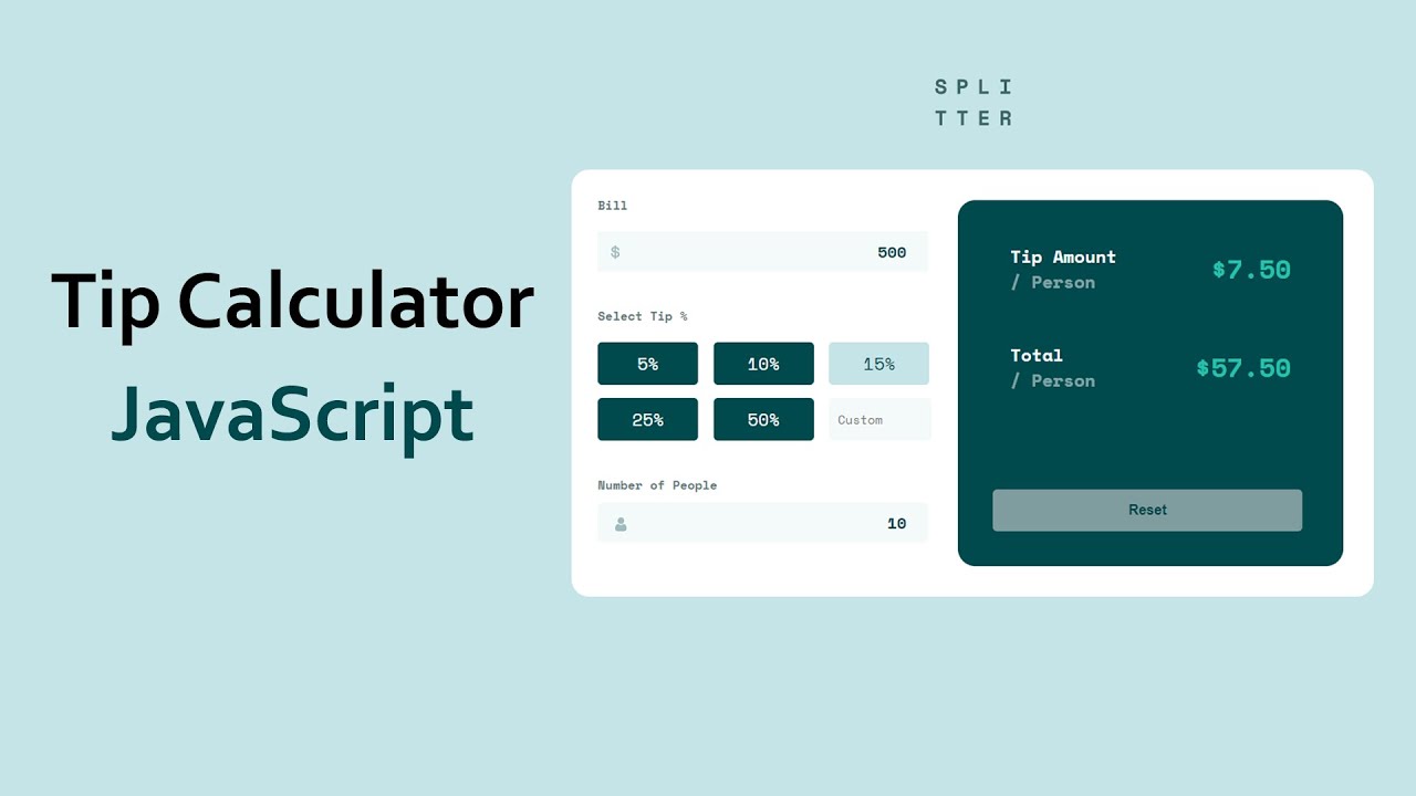 How To Make A Tip Calculator In In Html And Css And Javascript Youtube