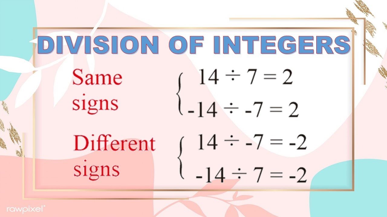 Division Of Integers Youtube
