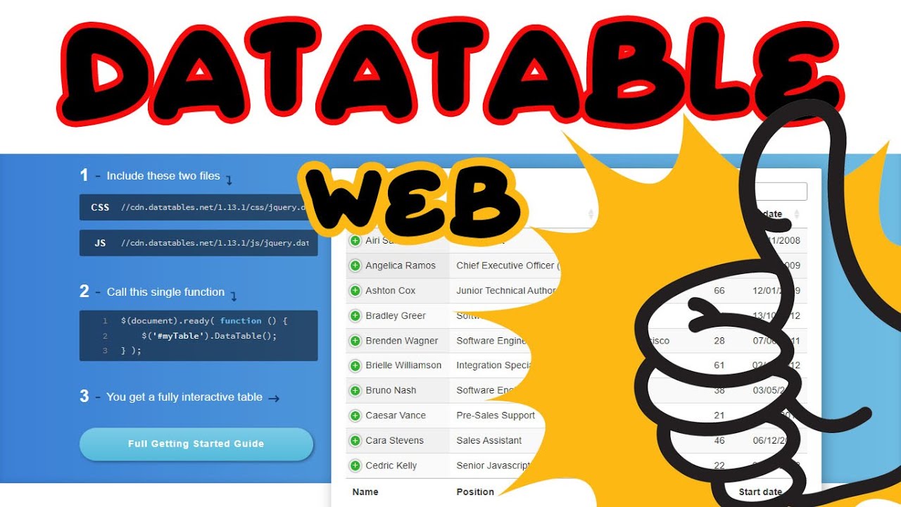 Datatable Web Youtube