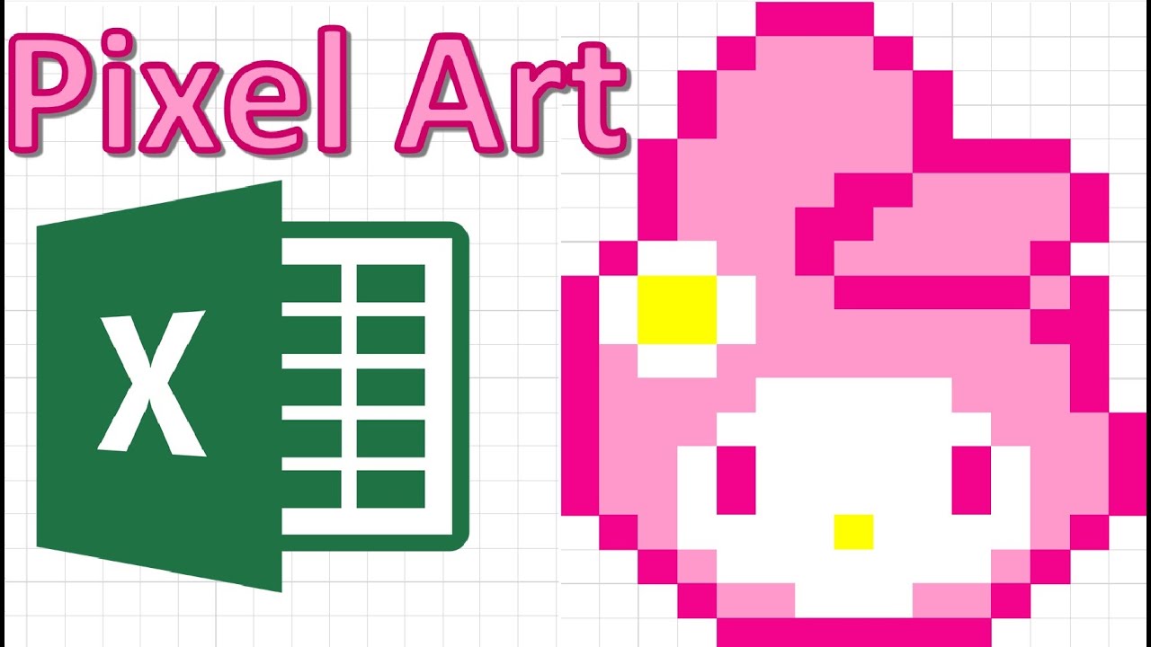 Pixelart Learn How To Draw My Melody In Excel Step By Step Youtube