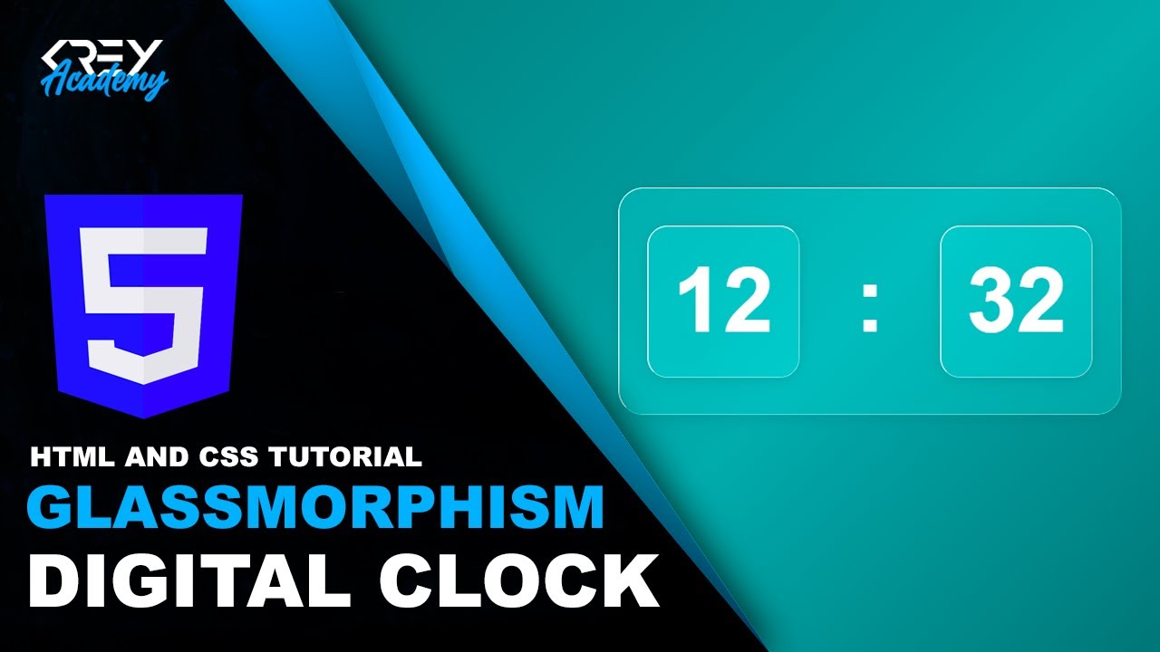 Glassmorphism Digital Clock Html Css ёяшоёяфе Youtube
