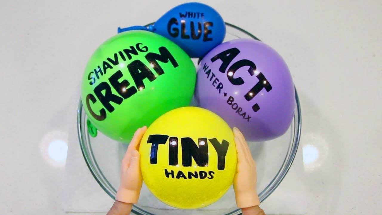 Making Slime With Tiny Hands And Balloons Funny Tiny Hand Slime