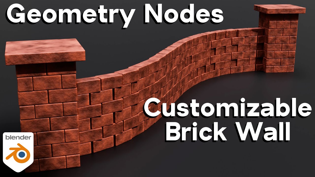 Customizable Brick Wall Geometry Nodes Blender Tutorial Youtube