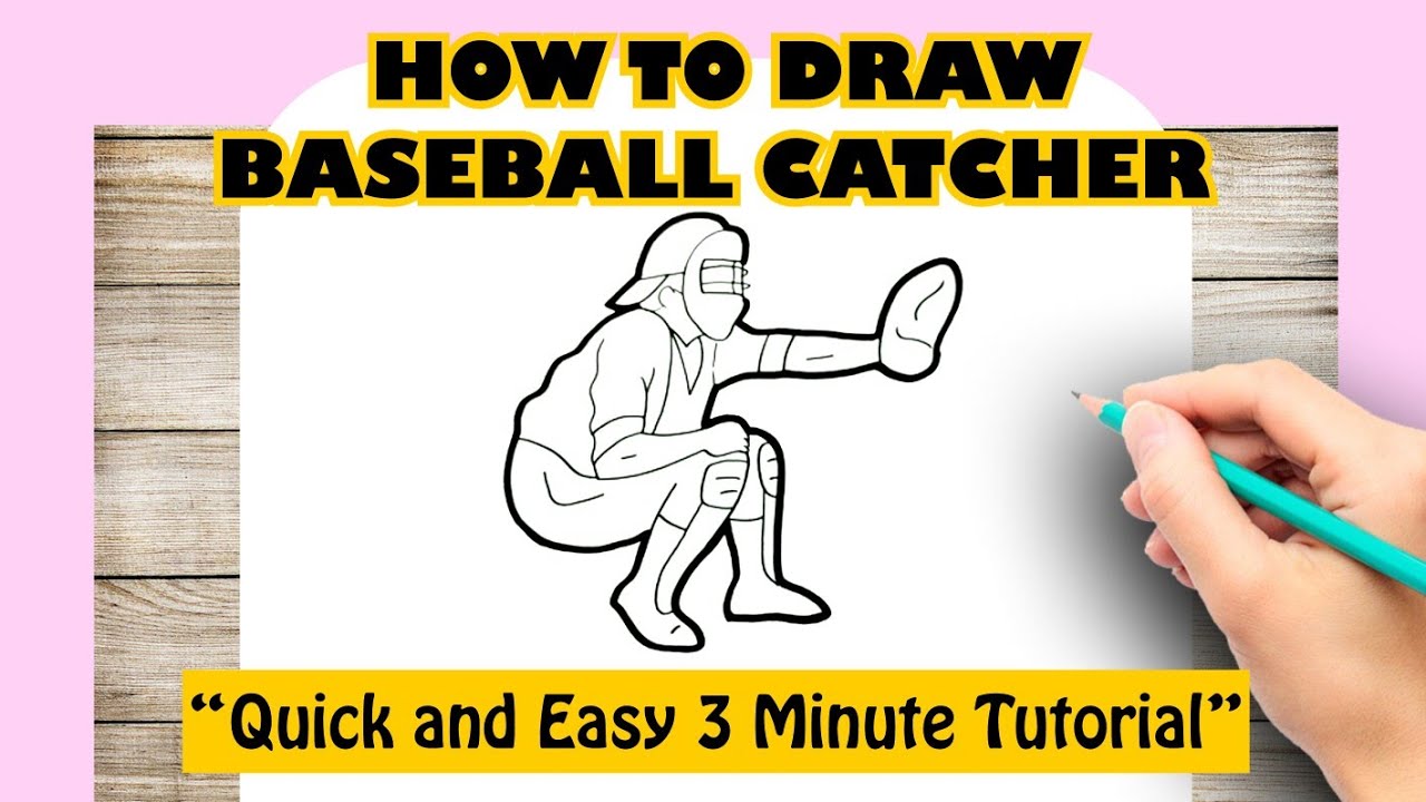 How To Draw Base Ball Catcher Youtube