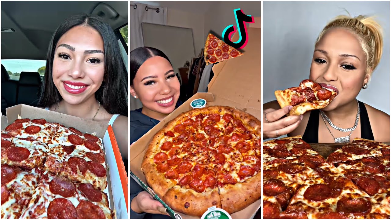Asmr Tiktok Pizza Mukbang Compilation Youtube