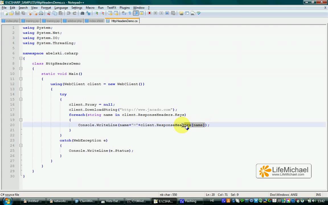 C Webclient Getting Http Headers Youtube