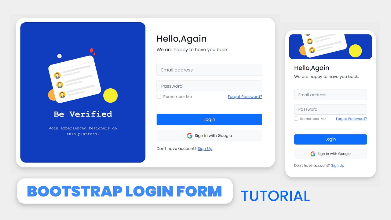 Tutorial On How To Create Login Page With Bootstrap Html Login Form