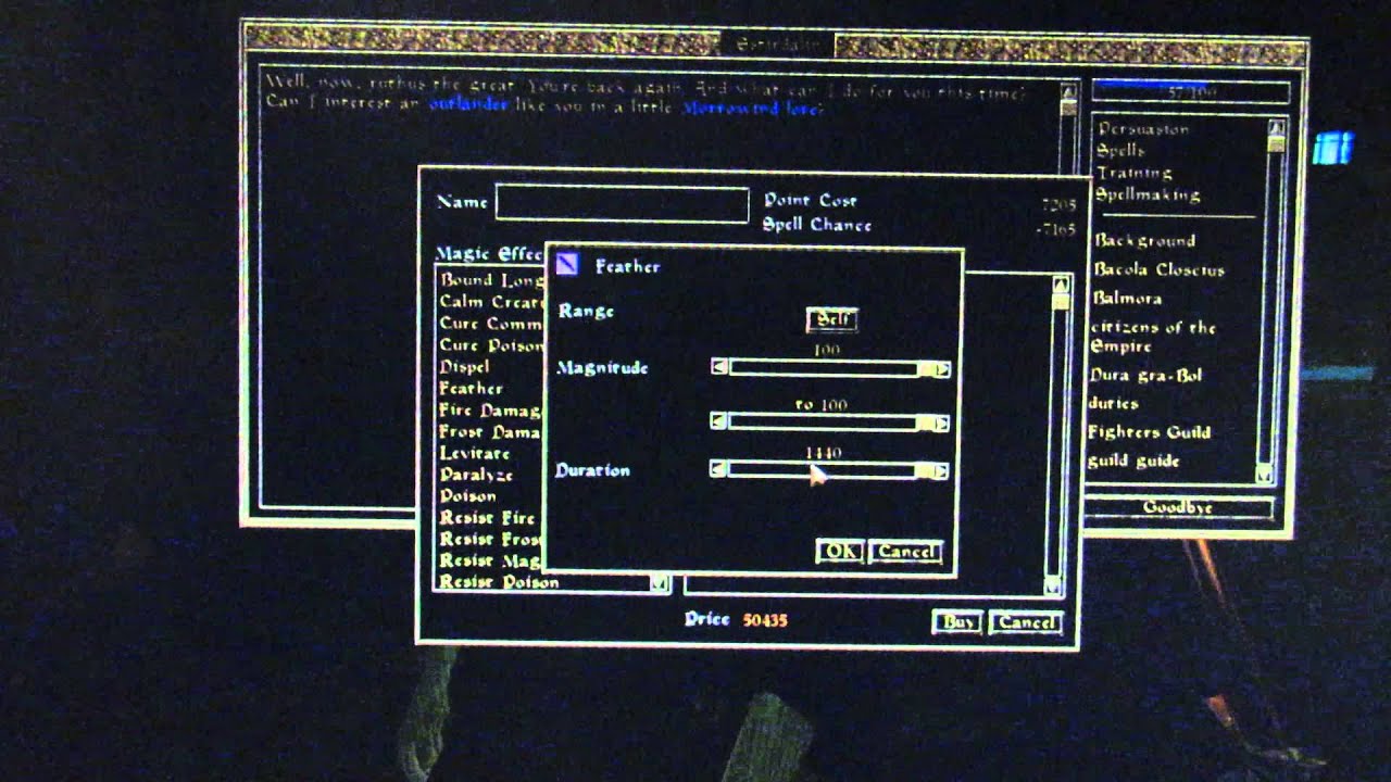 Morrowind Spell Making Tutorial Morrowind Gameplay Youtube