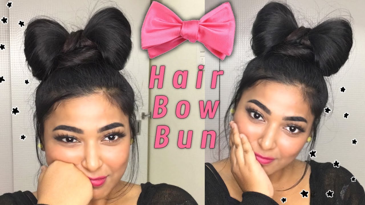 How To Make A 2 Minutes Hair Bow Bun Updo Hairstyle Tutorial Ny
