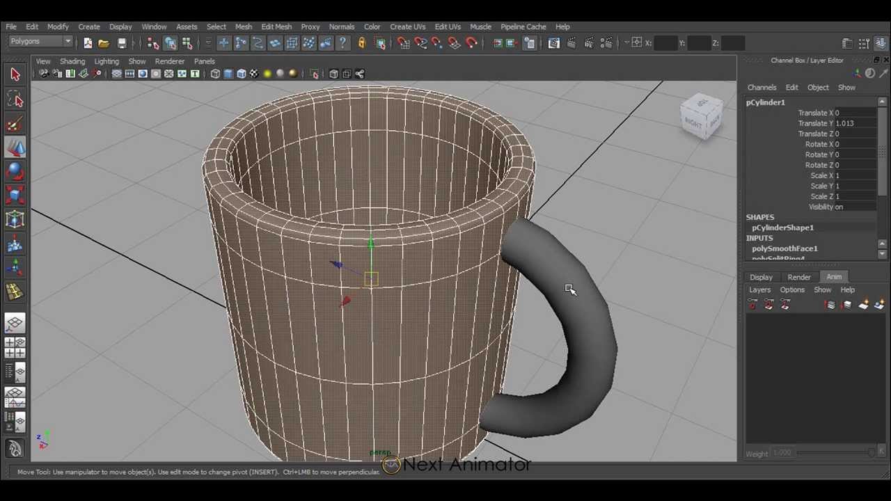 How To Model A Cup In Autodesk Maya Youtube