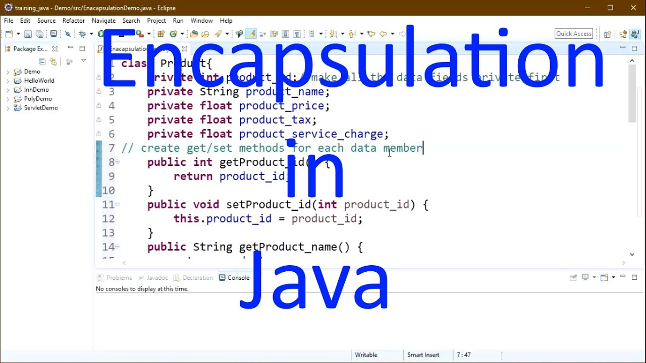 Encapsulation In Java Tutorial 10 2019 Youtube