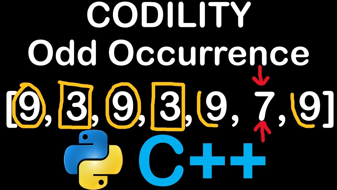 Odd Occurrence Array In Python And C Codility Solutions Lesson 2